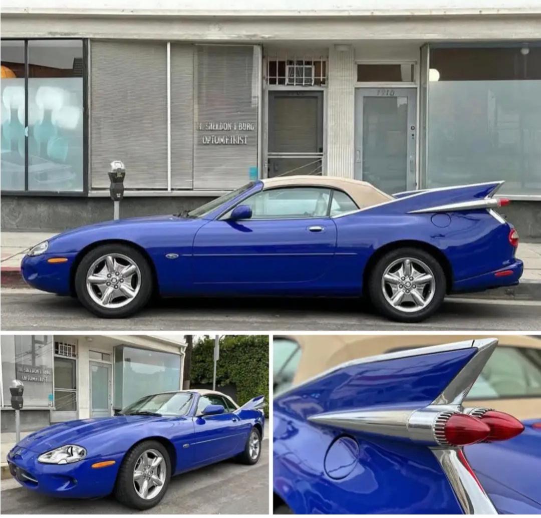 Jaguar XK8 with 1959 Cadillac tail fins – Sport and Motor